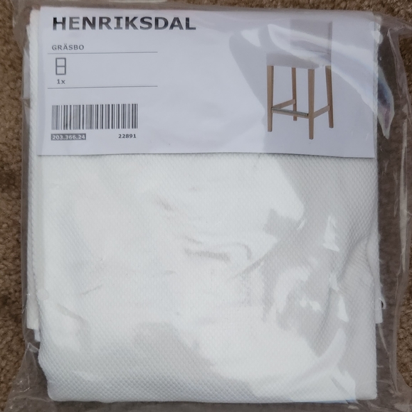 IKEA | Accents | Ikea Henriksdal Grasbo White Cover 2336624 Bar Stool W ...